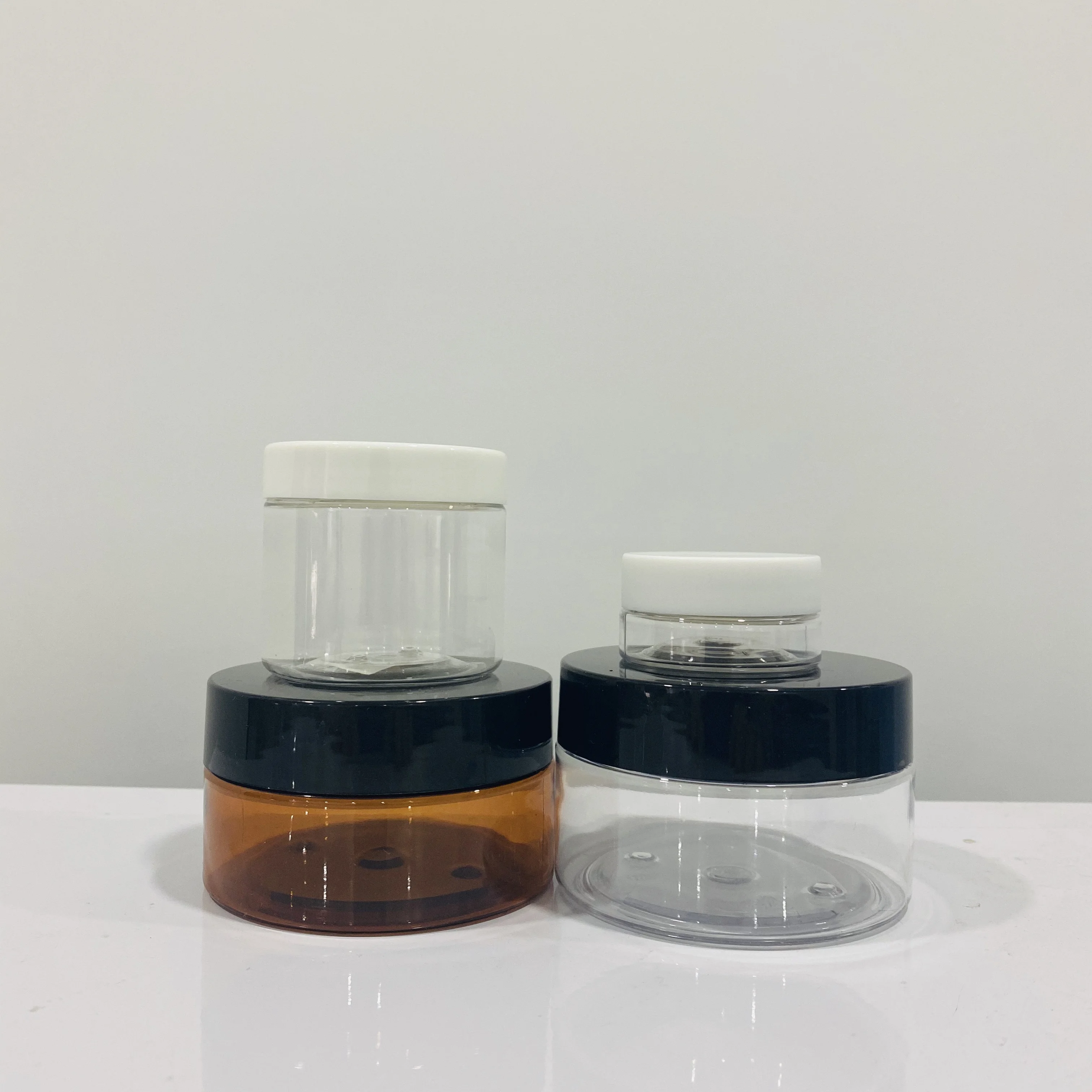 Factory Custom 100ml Pcr Recycled Stackable Canister Empty Transparent ...