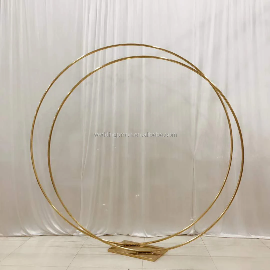Gold Wire Backdrop Circle Stainless Steel Backdrop Stand Mesh Wedding ...