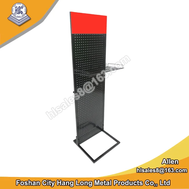 Free Standing Pegboard With Wire Hanging Basket Display Rack Light Bulb ...