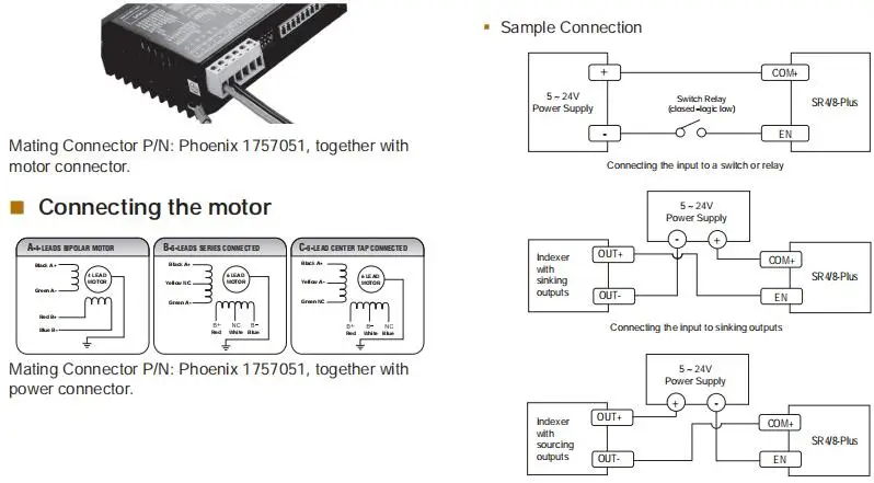 MOONS SR Series 7.5A Nema 34 Stepper Motor Driver for Motor Control, OEM