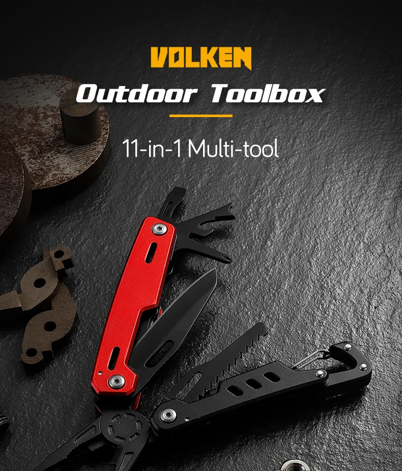 11 in 1 Black Multitool Knife - Multi-Purpose Outdoor Pliers