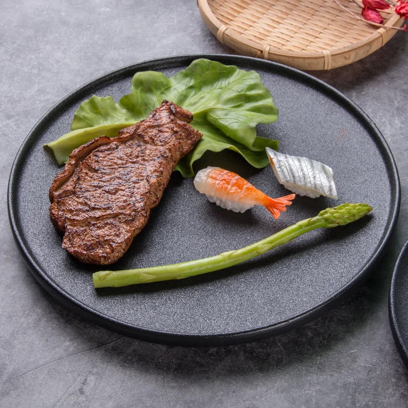 Wholesale Black Steak Plate Porcelain Round Plate Heated Plate - Buy ...