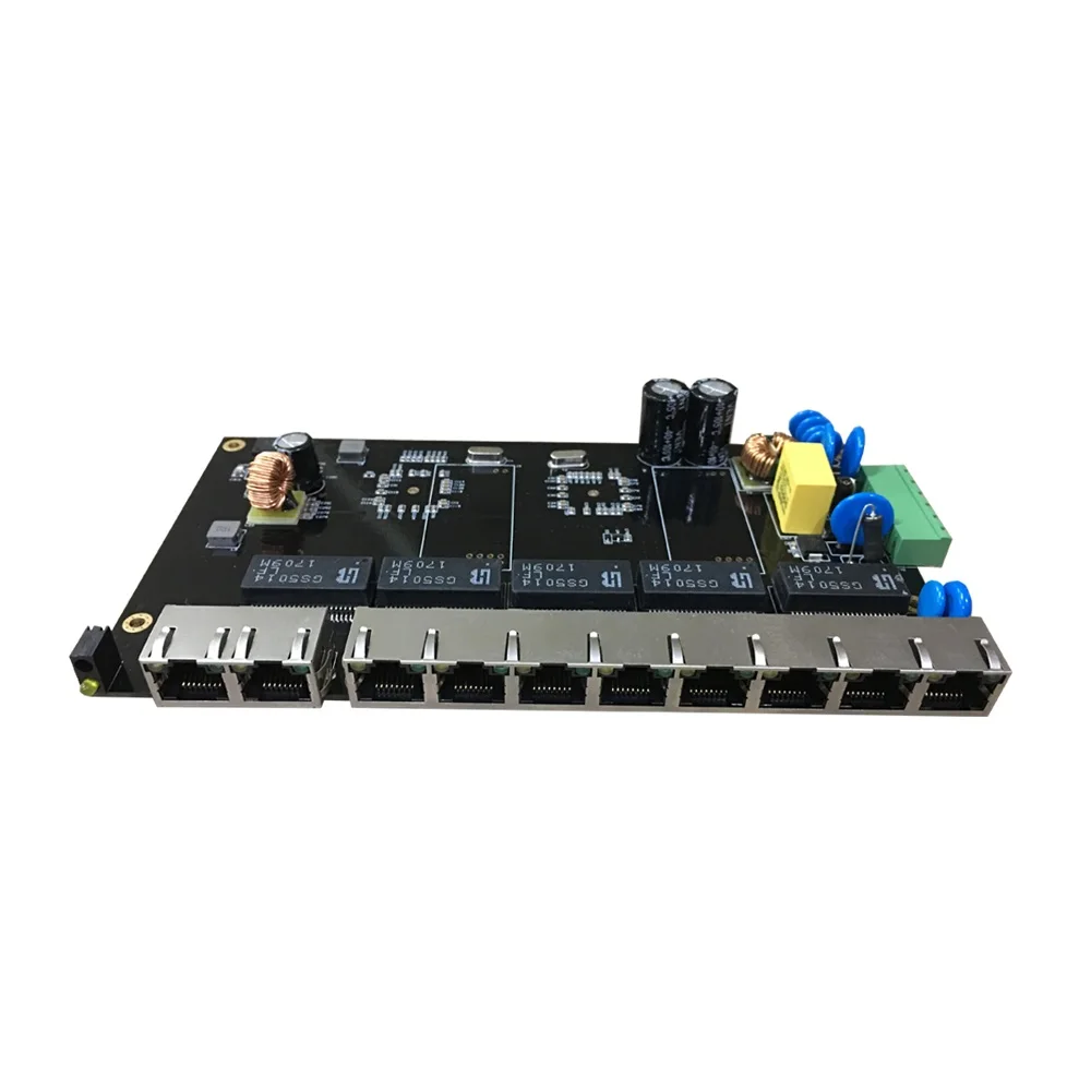 Poe Switch Pcb Borad 8 Port 10 Port Ethernet Pcba Board 10/100/1000m ...