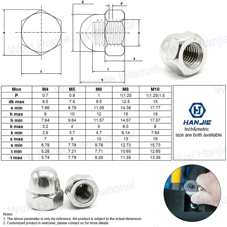 Stainless Steel DIN1587 Hexagon Dome Cap Nut - General Industry Use