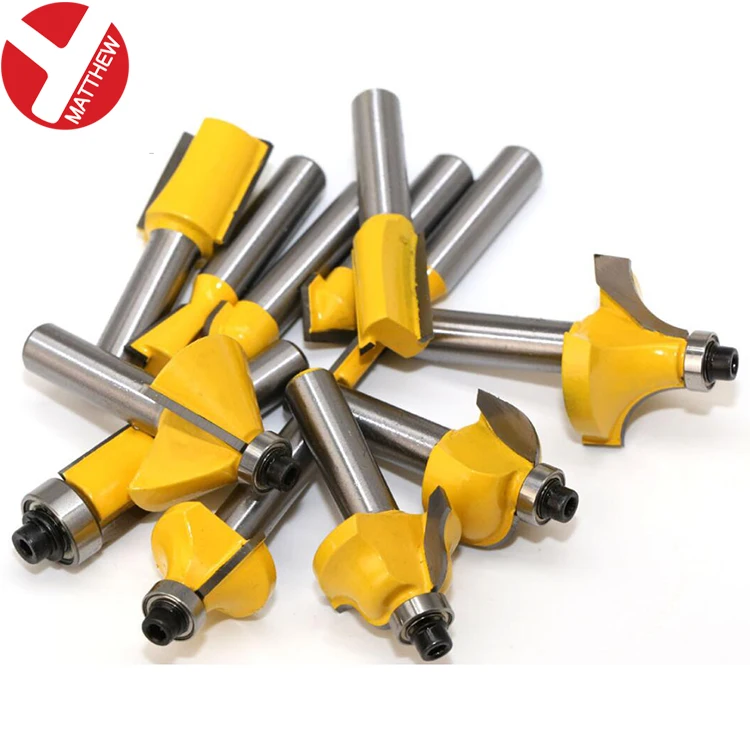 12pcs Tungsten Steel Carbide Undersized Plywood Router Bits Set with 1/ ...