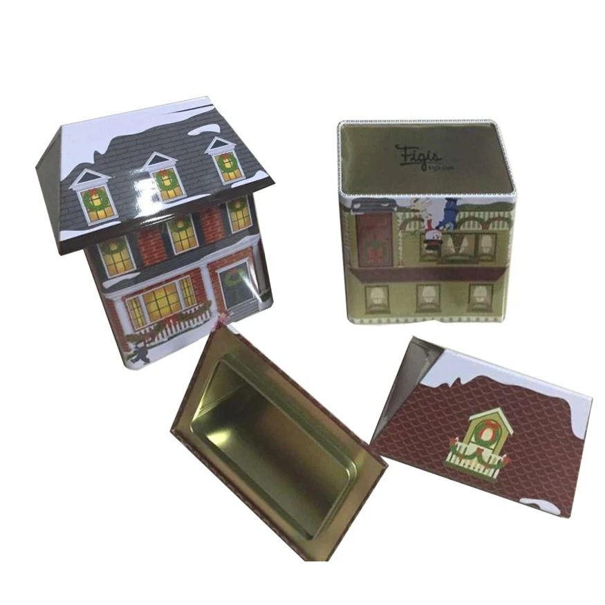Wholesale Custom House Shape Metal Tin Box for Gifts