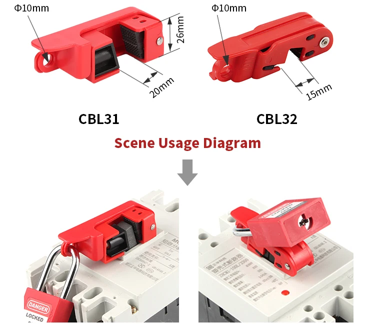 Security Insulated Nylon Electrical Mcb Lock Circuit Breaker Lockout Device