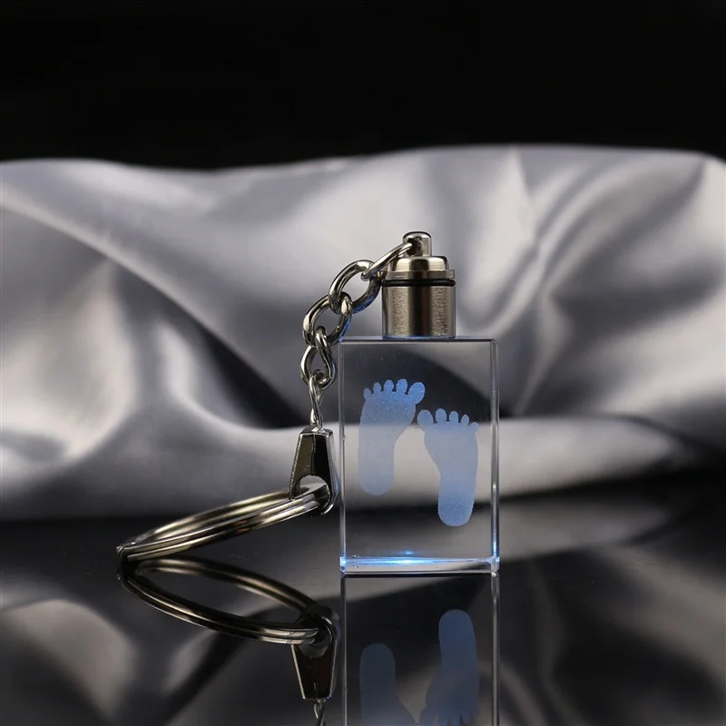 Beautiful Crystal Glass Keychain With Inner Laser Engraving Customized ...