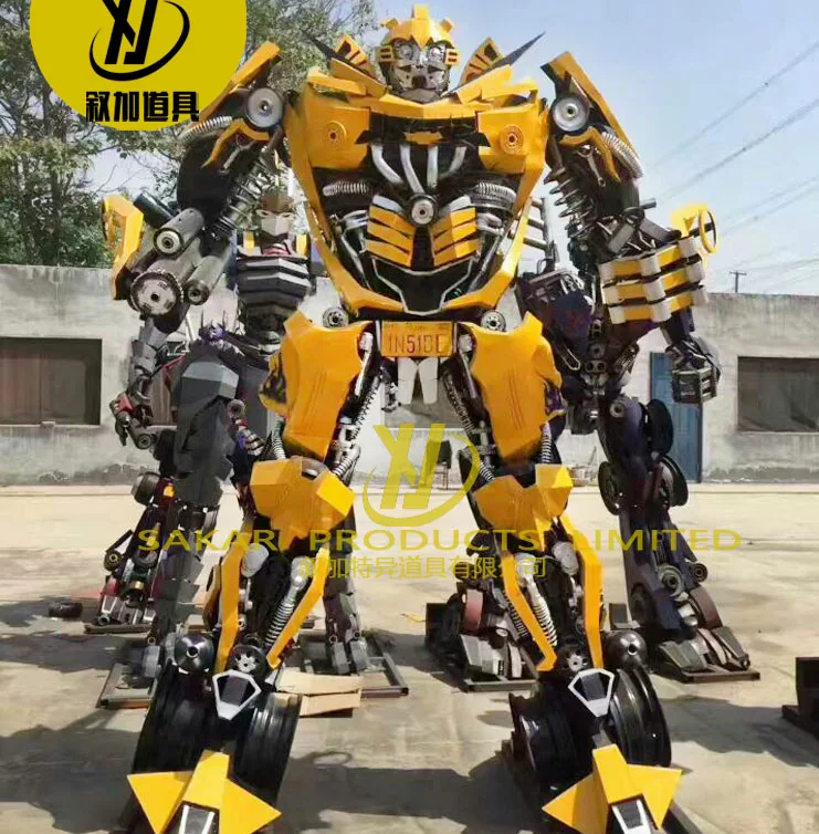 Large Metallic Iron Transformer Hornet Robot Outdoor Model Shop ...
