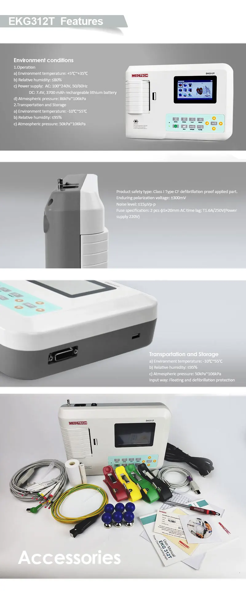 Meditech Equipment For Emergency Hospital Ecg/ekg Heart Machine - Buy ...