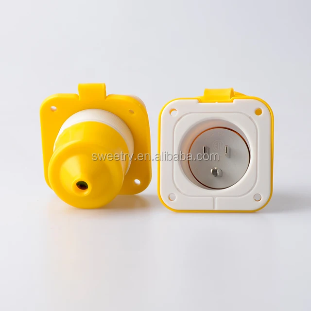 Usa Canada 3 Pin 15a 125v Male Power Inlet Nema 5-15 Straight Blade ...