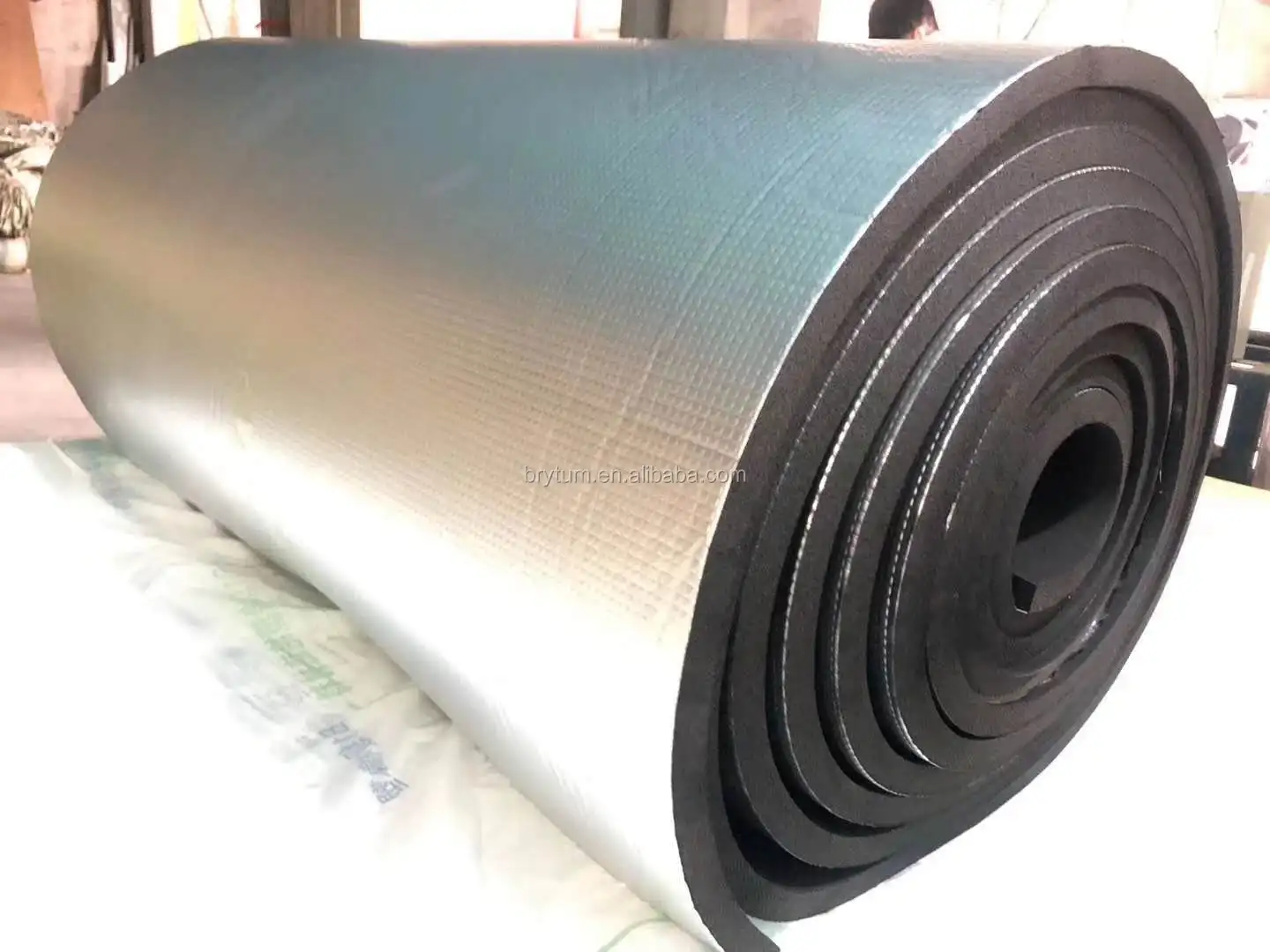 NBR/PVC Foam Insulation Sheet With Aluminum Foil Self- Adhesive Rubber ...