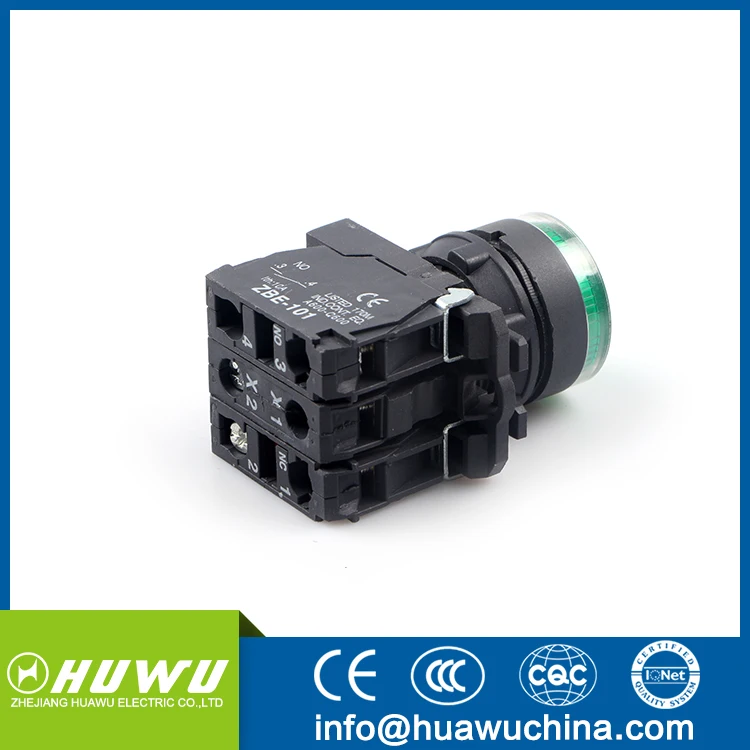 10 Mm Momentary XB4 Green Metal LED Elevator Push Button Switch