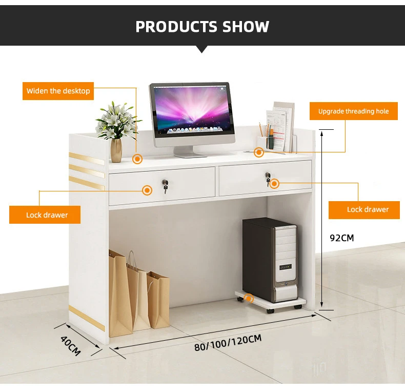 Custom Modern Retail Wooden Boutique Reception Desks