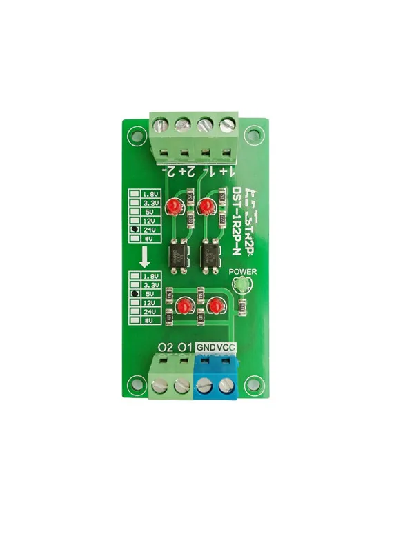 24V to 5V 12V to 3.3V 1.8V 2 Channel Optocoupler Isolation Board