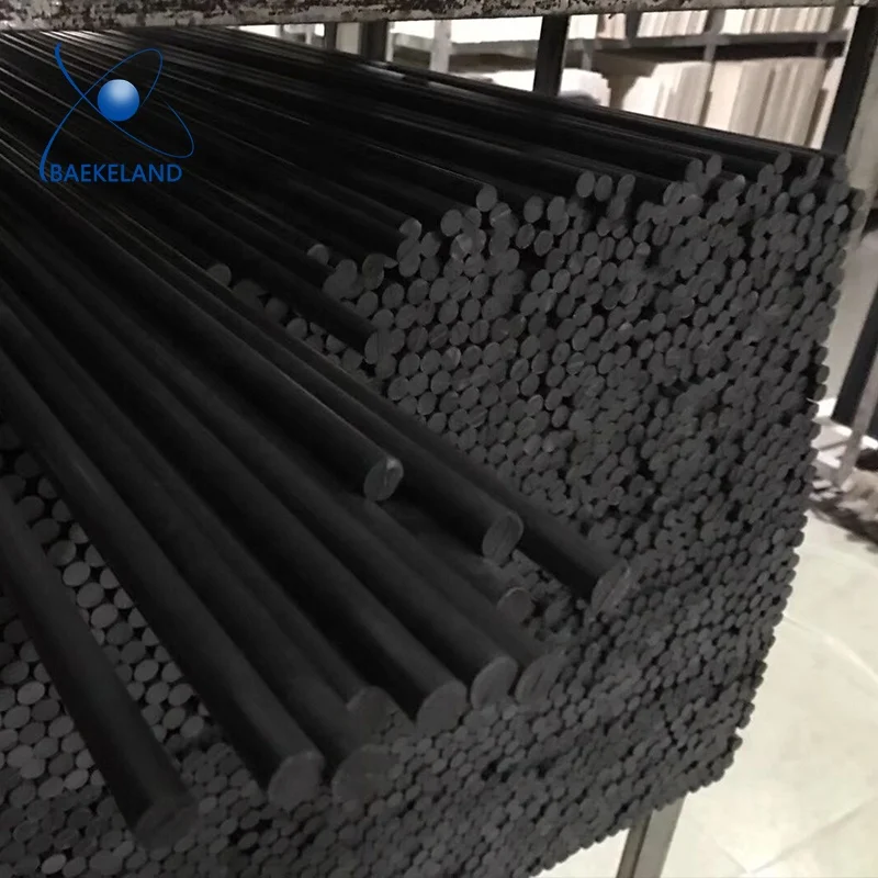Black PPS GF40 Rod - High Strength & High Temperature Resistant