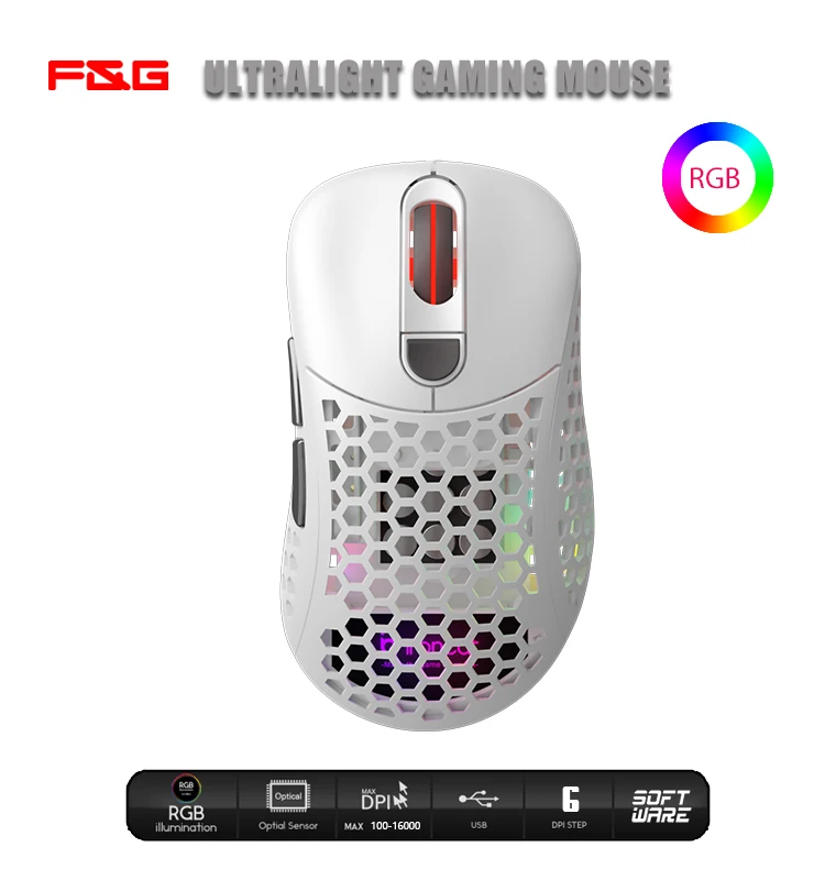 Ultra Light With Holes 2.4ghz Wireless And Wired Dual Mode Rgb Gaming ...