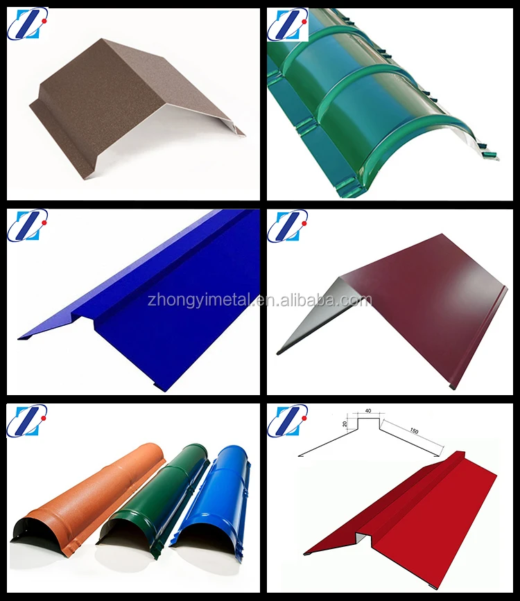 Sell Well Roofing Tile Half Round Angle Profiled Ridge Caps Steel Ridge ...