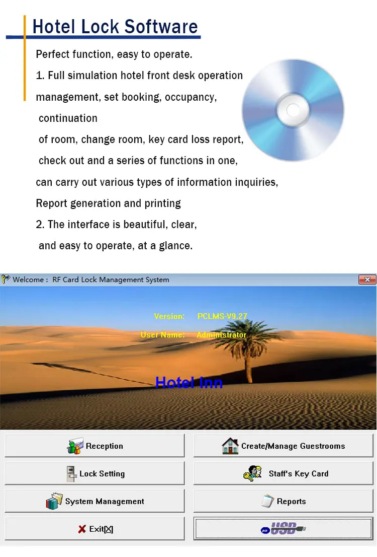 Free Software Keycard Rfid Hotel Room Door Lock - Buy Hotel Room Door ...