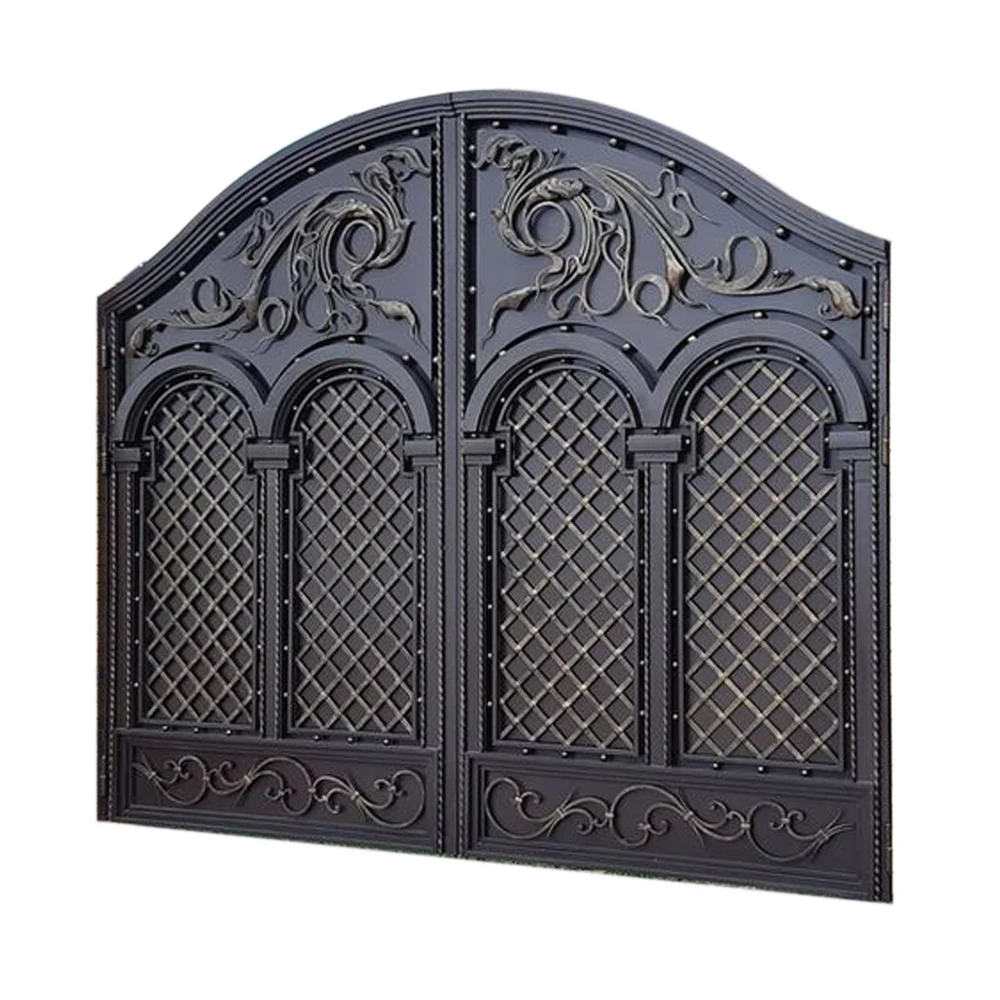 Galvanized Arched Scroll Wrought Iron Sheet Gate Ornaments Design - Buy ...