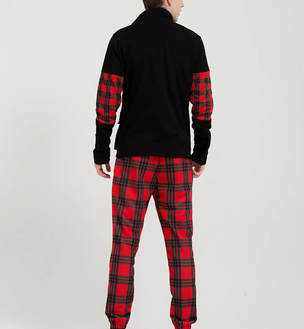 Custom Silk Screen Printing Jogging Cotton Track Suit 2 Piece Checked ...