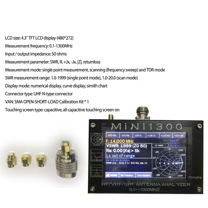 Mini1300 Antenna Analyzer - 0.1-1300mhz HF/VHF/UHF