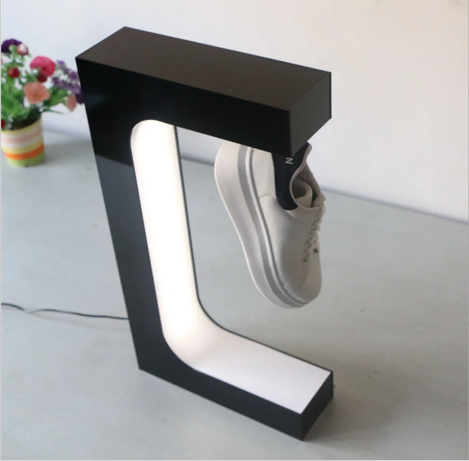 Acrylic Magnetic Levitation Floating Shoes Rack Luxury Rotating Sneaker ...