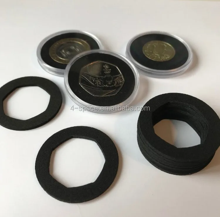 Clear Round Coin Capsules with Foam Inserts - Secure Your Collection