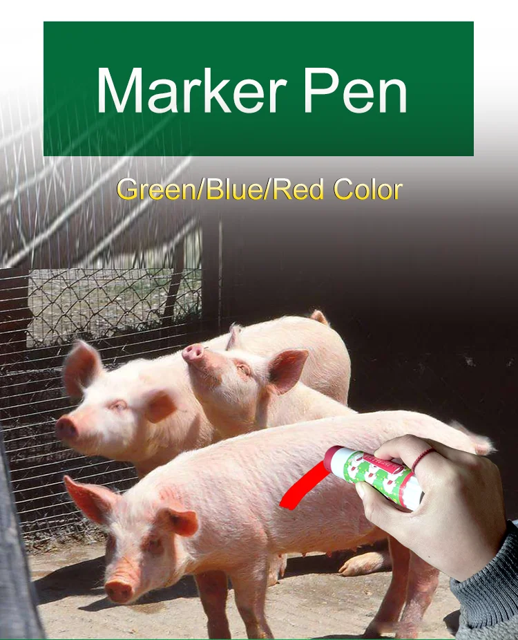 Green Blue Red Color Animal Marker Pen Label Pig Sheep Calf