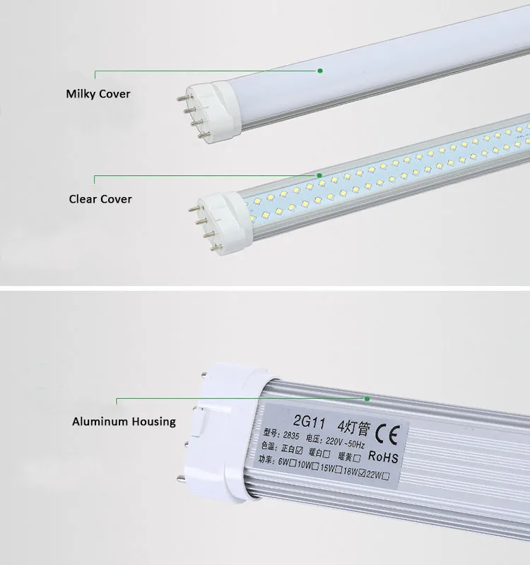 2g11 Led Tube/led 2g11/4 Pin Pl Lamp/2g11 Pll Led Lamp 18w 410mm 2g11 Dimmable - Buy 2g11 Pll ...