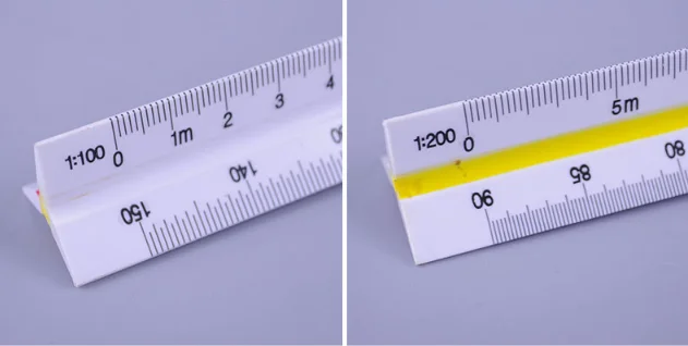 Trigonometric Ruler 30cm - Three Edge Triangle Scale