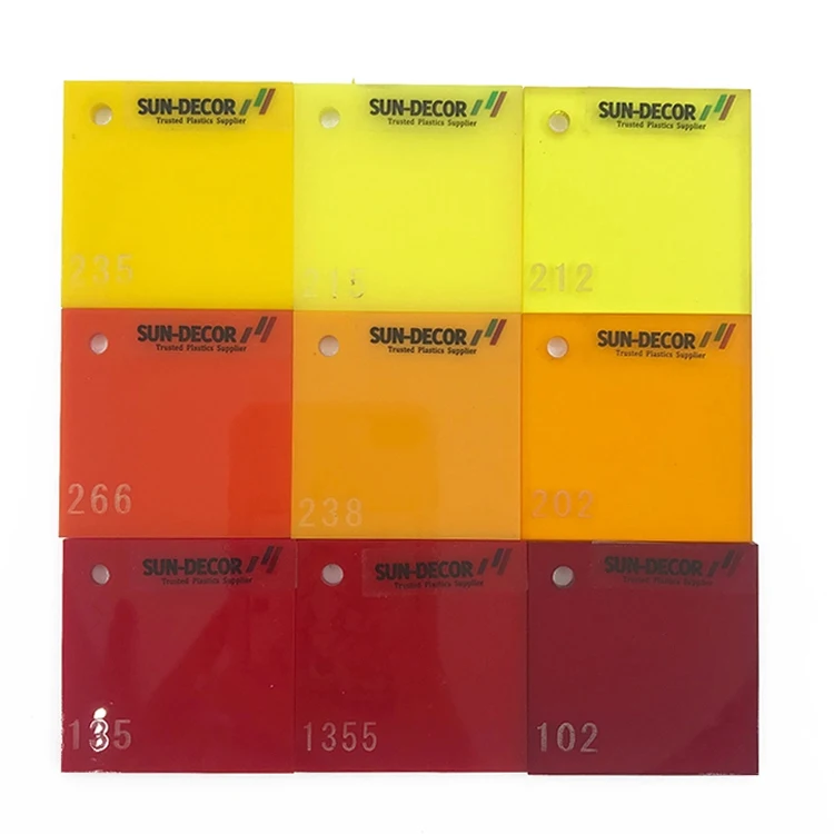 Free Acrylic Sheet Samples - 63 Color Perspex Sample Sheet