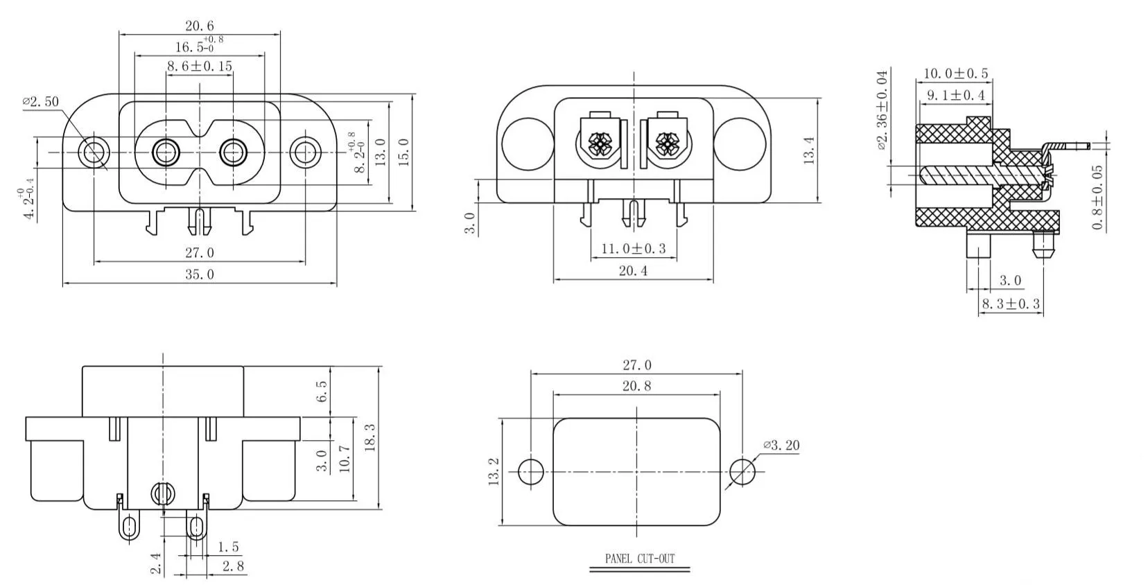 Top Quality Industrial Electrical 2 Pin Male C8 Power Small Socket Iec ...