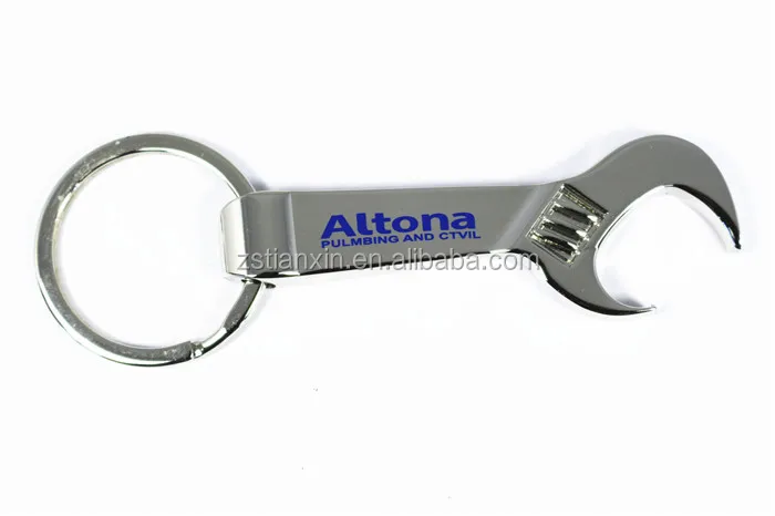 Custom Metal 3d Wrench Shape Bottle Opener With Keyring Spanner - Buy ...