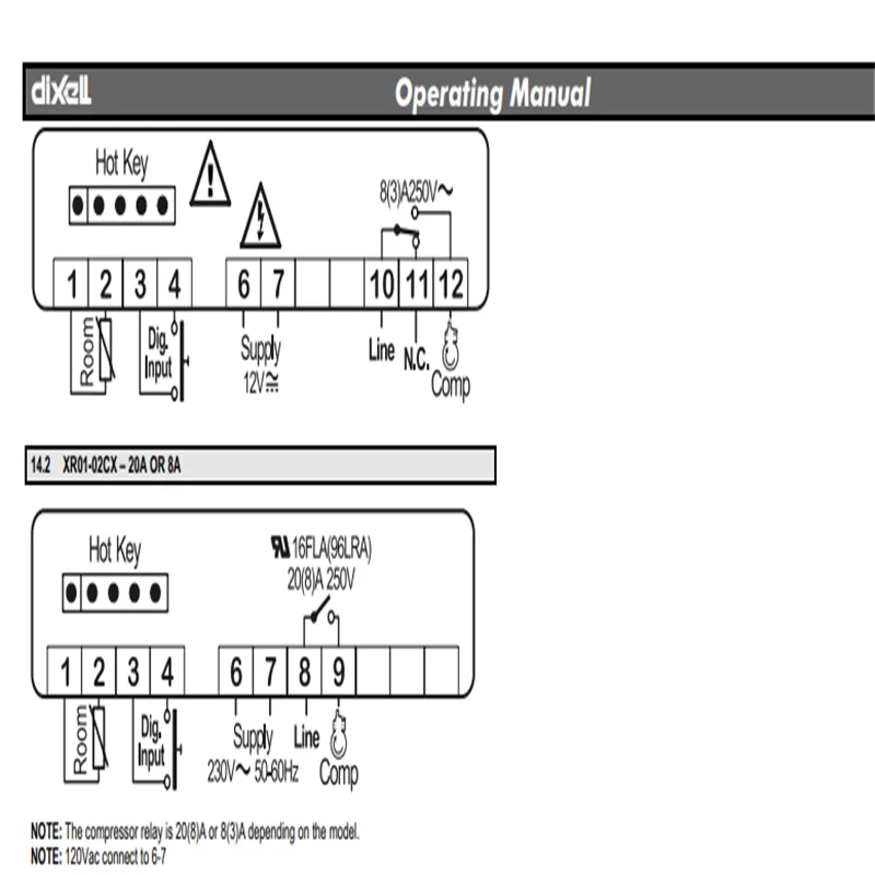 Dixell Controller Wiring Diagram - XR01CX Temperature Control