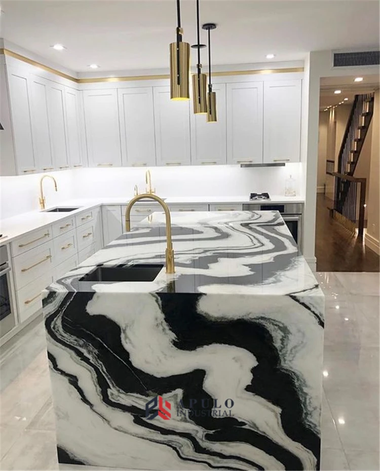 Factory Direct Panda White Marble Countertops for Kitchen Islands ...