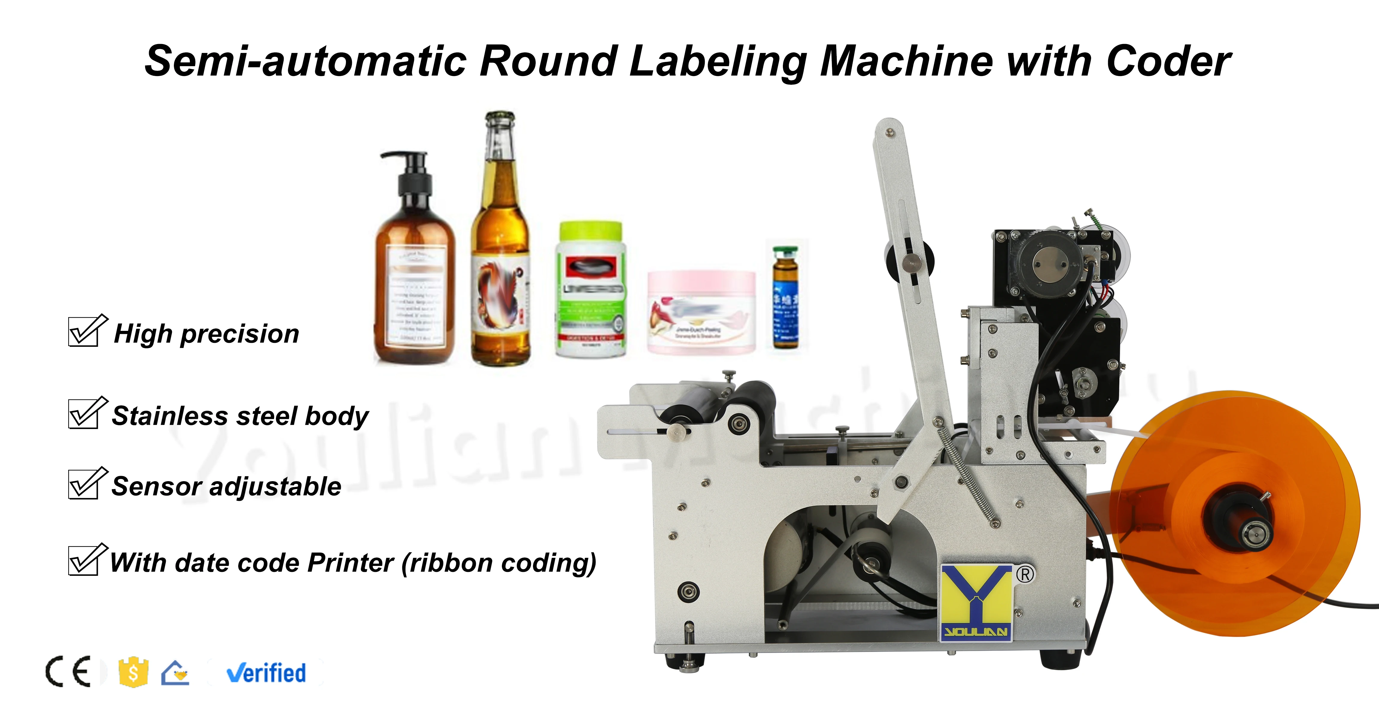MT-50B Desktop Manual Sticker Bottle Labeler - Precision & Efficiency