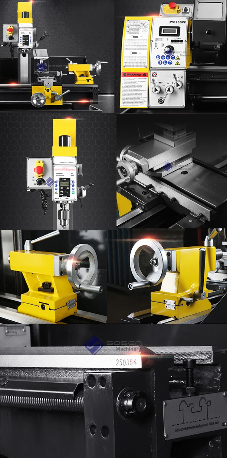 JYP250VF Combo Mini Lathe - Versatile Milling & Drilling