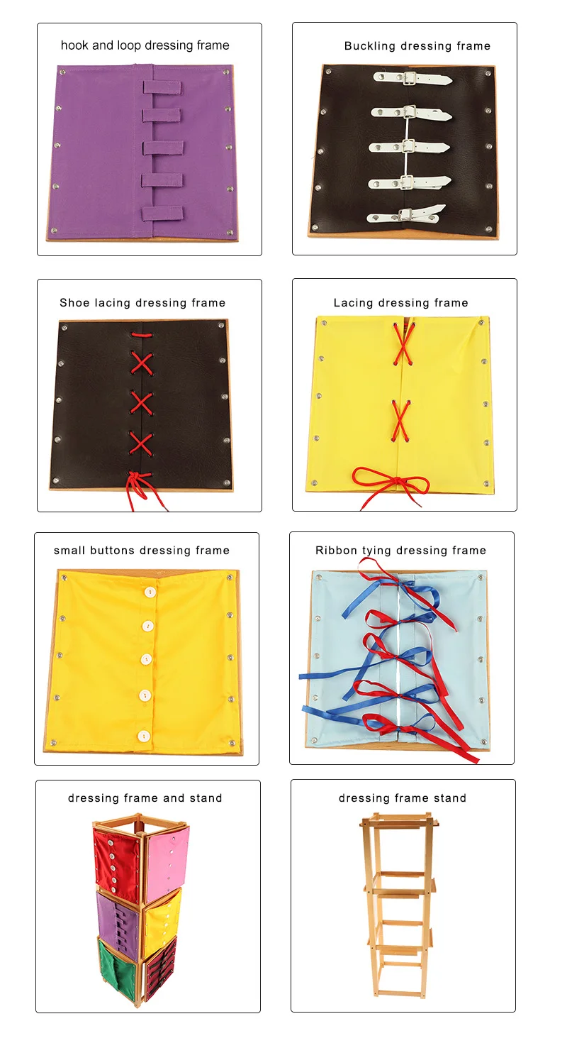 Montessori Dressing Frame Stand - Educational Wooden Toy