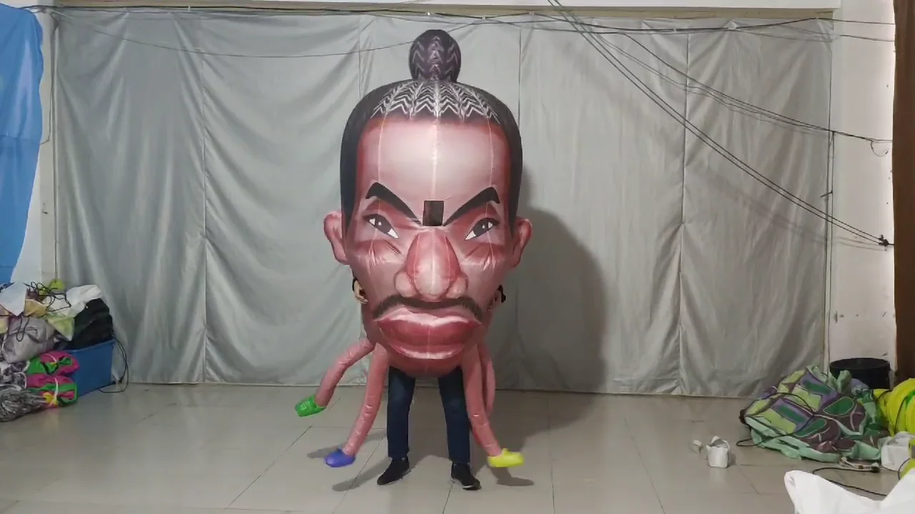 Advertising Funny Parade Walking Inflatable Big Head Girl Doll Costume ...