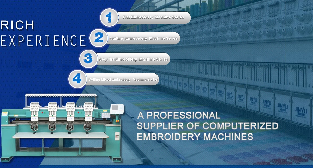 JINYU 4-Head Embroidery Machine - High Efficiency & Versatility