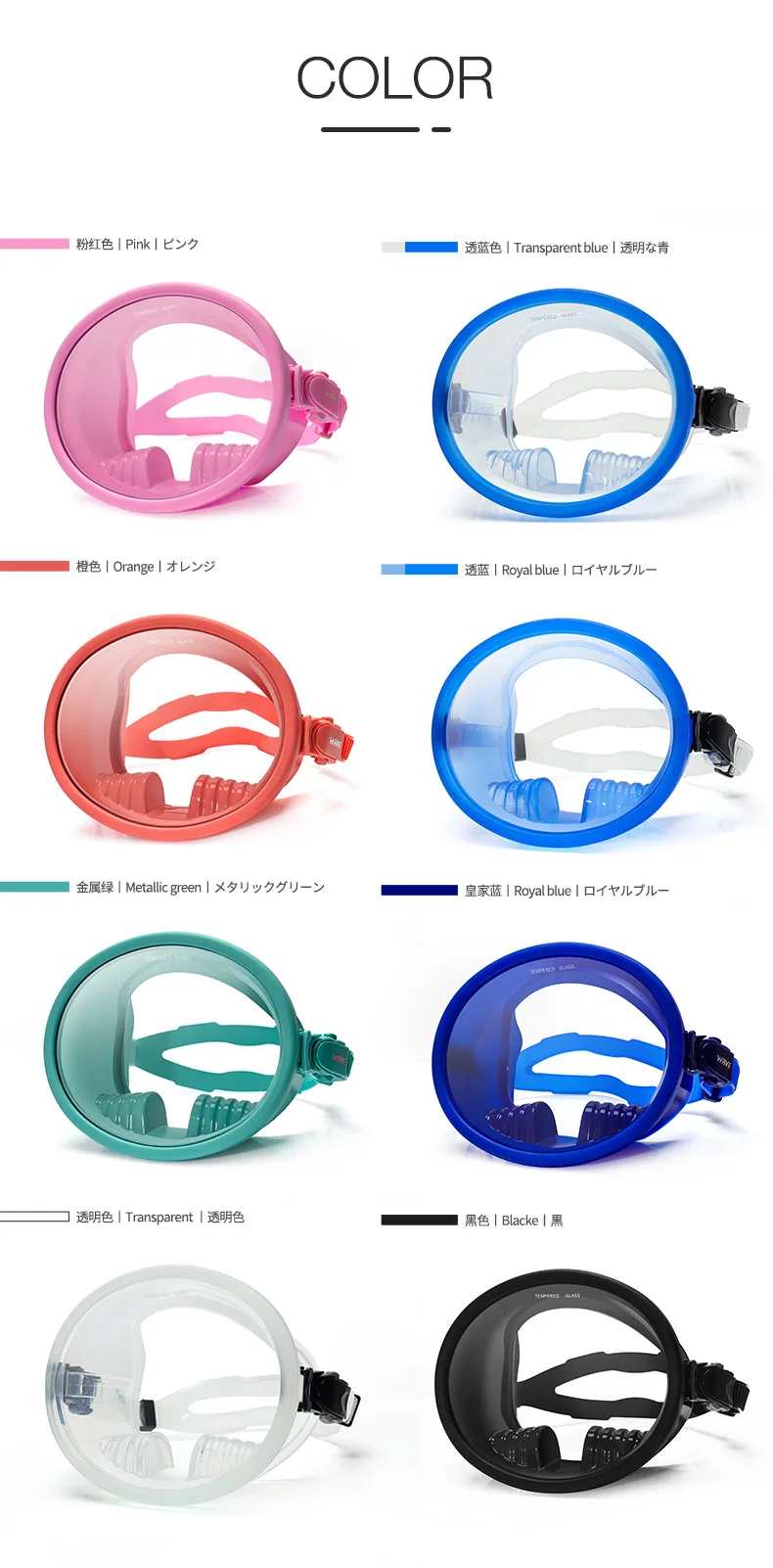 Double Sealed Oval Snorkeling Mask - Ideal for Scuba Diving