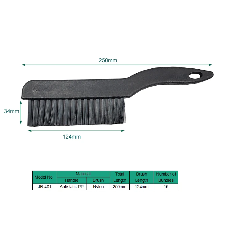 Industrial Cleaning Dust Free Black Plastic Cleanroom Brushes Safe ...