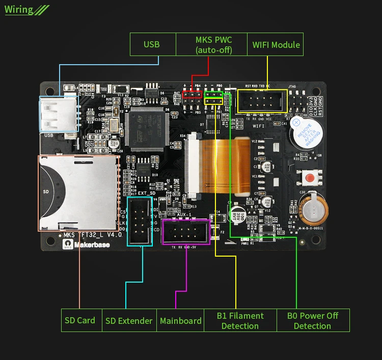 Makerbase-controlador de pantalla táctil MKS TFT32, piezas de impresora ...