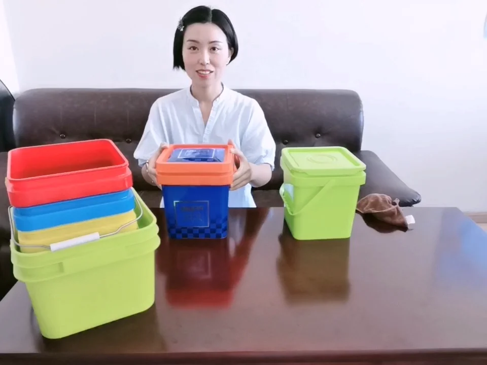 Plastic Square Buckets Silk Screen Printing.heat Transfer Printing ...