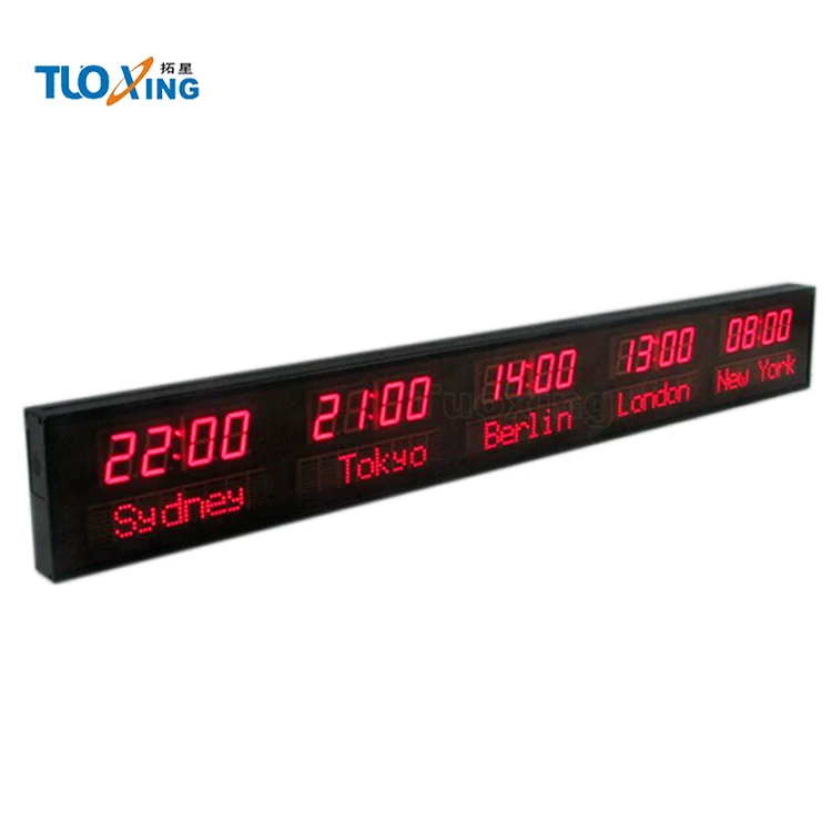 Led Digital World Time Wall Clock Led Wall Clock Hotel Zone Clock - Buy ...