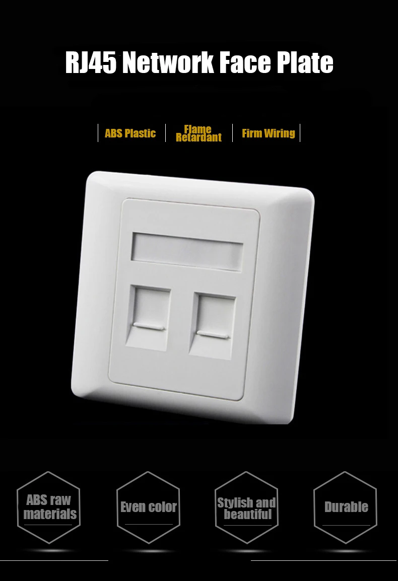 Communication Network RJ45 Wall Socket Face Plate 2 Port Dual Face ...