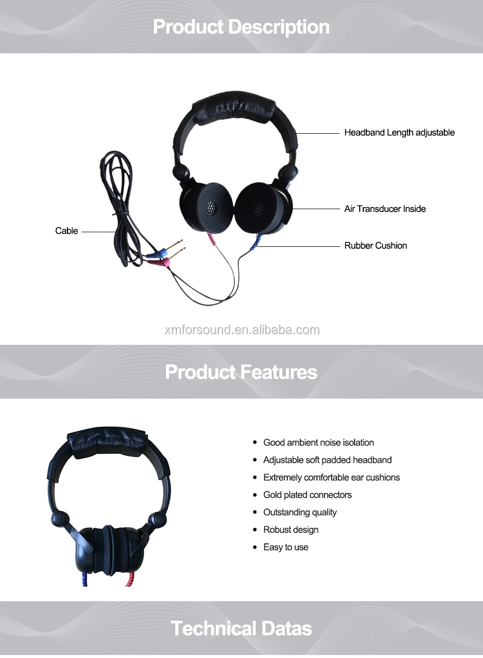 De Alta Calidad De La Marca Nueva Tdh39 Dd45 Audiómetro Auriculares De ...