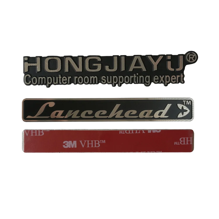 Custom Sticker Brushed Aluminium logo Label With Stamping Engraved logo ...