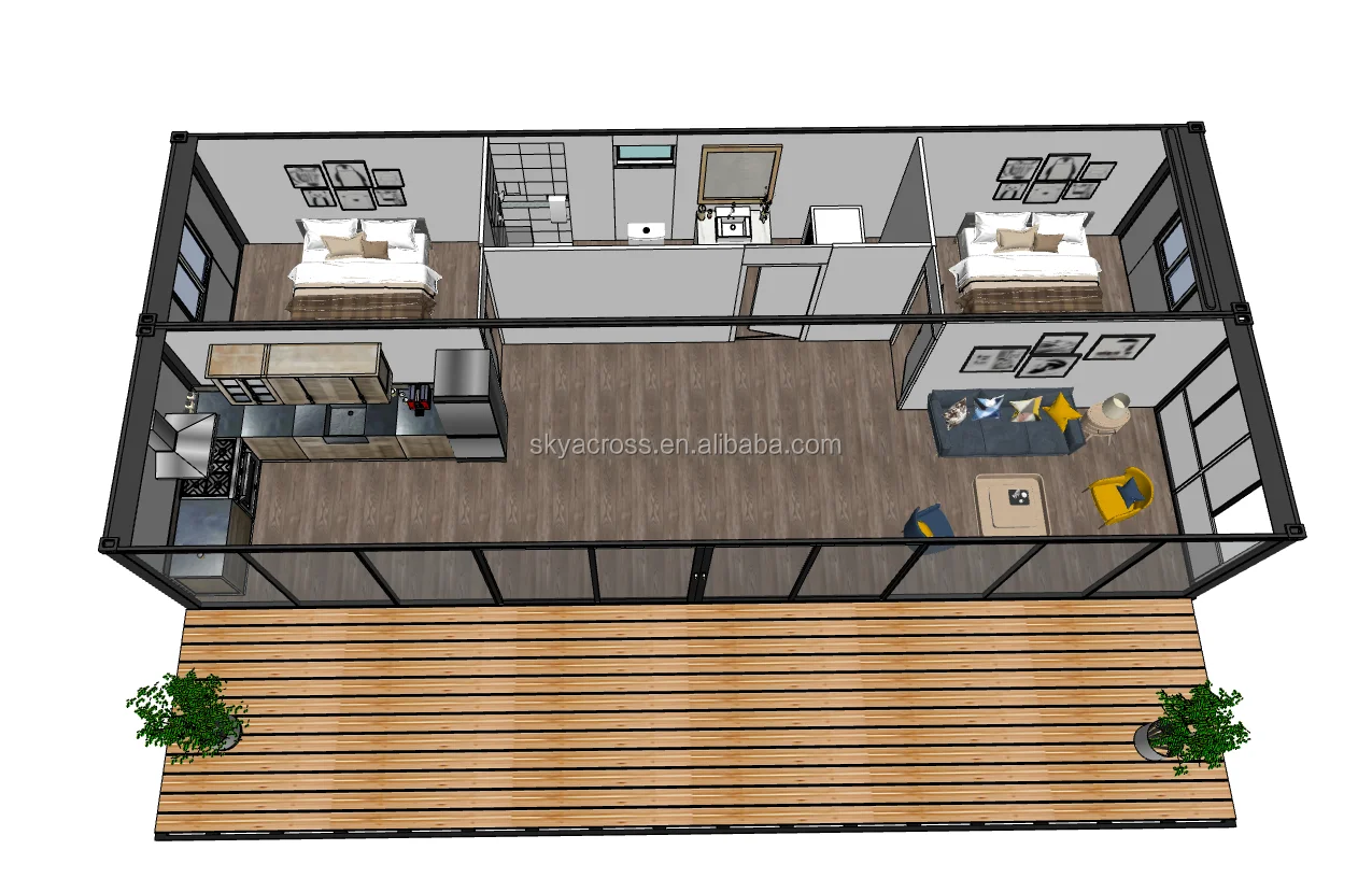 40ft Prefab Container House - Luxury Design with Two Bedrooms